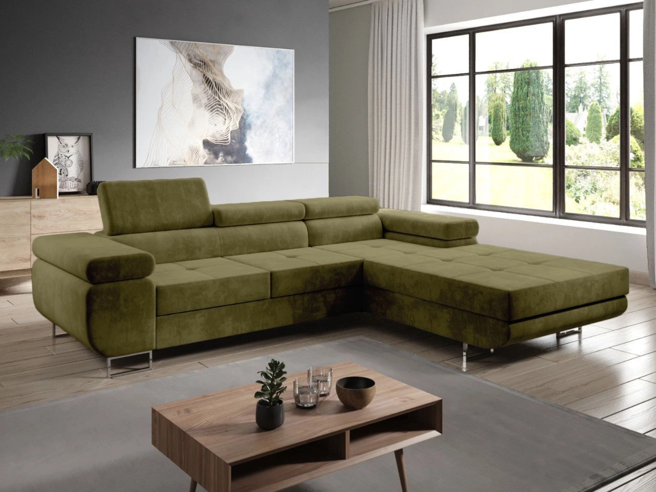 Hochwertige moderne ecksofas mit schlaffunktion und bettkasten | GrainGold